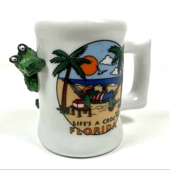 Accents | Lifes A Croc 3d Alligator Florida Souvenir Ceramic Mini Mug ...